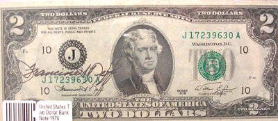 United States Two Dollar Bank Note 1976