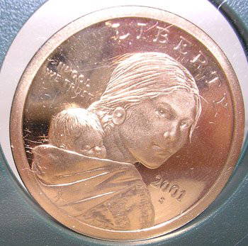 2001 S Proof Sacagawea Gold Dollar Coin