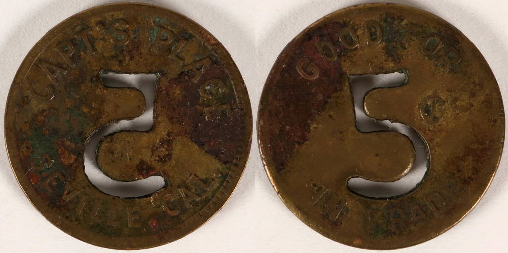 Capt's Place, Seville, Cal. Token (112813)