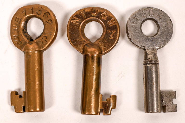 Railroad Lock Keys (3), Different New York Ontario Rr