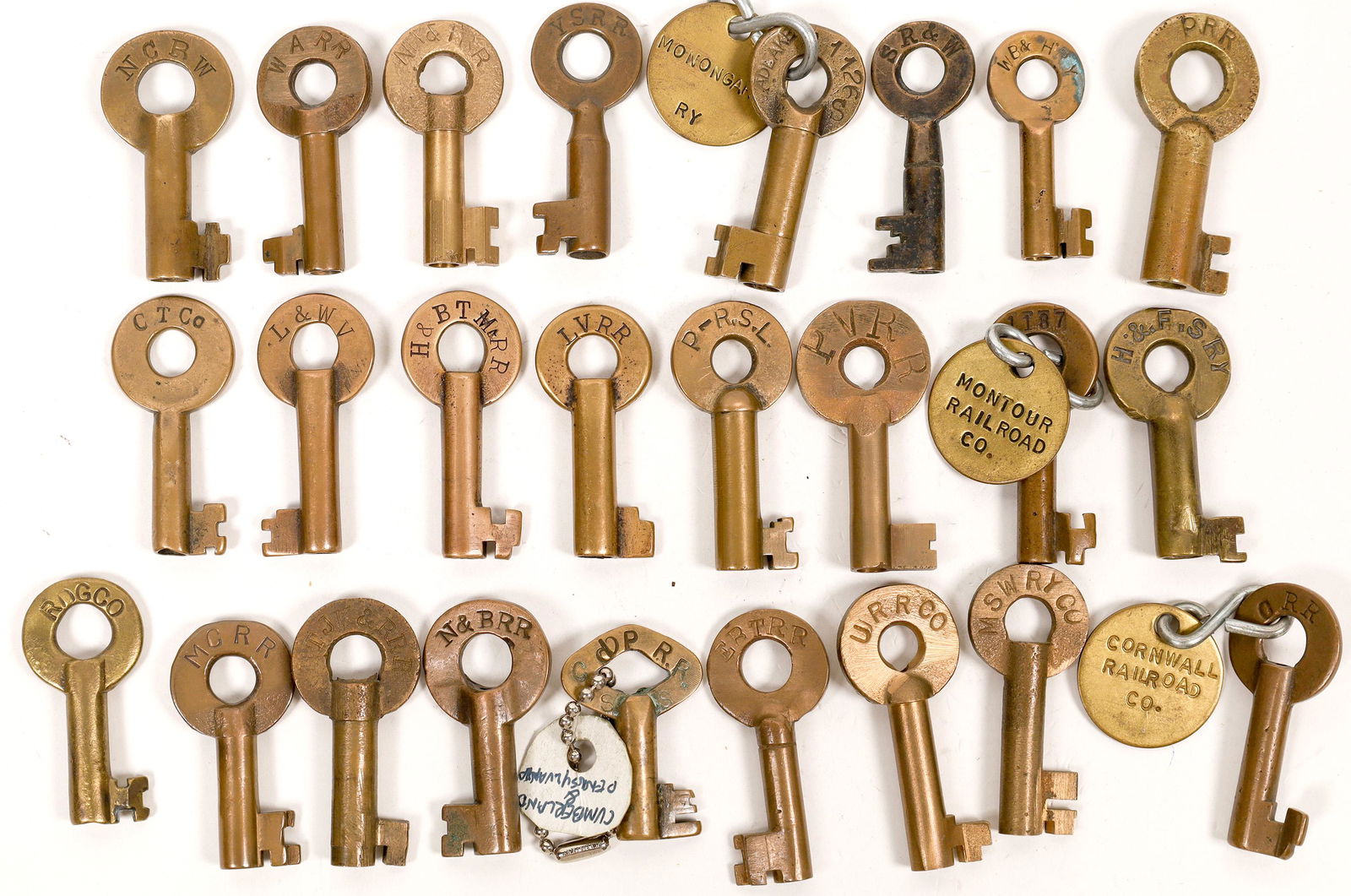 Railroad Lock Keys (25), Pennsylvania Other Rr Lines