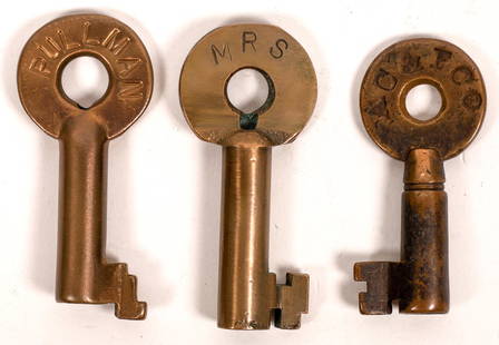 Railroad Lock Keys (3), Different Utah Electric Rr