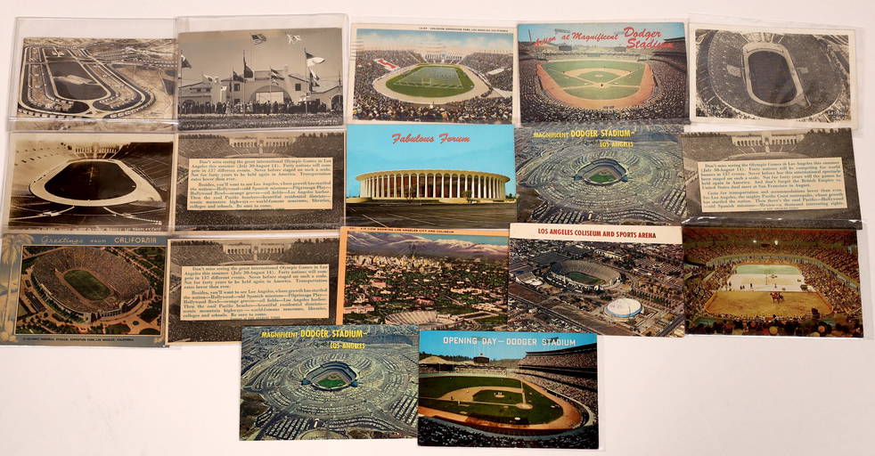 Dodger Stadium And Olympic Stadium Postcard Collection