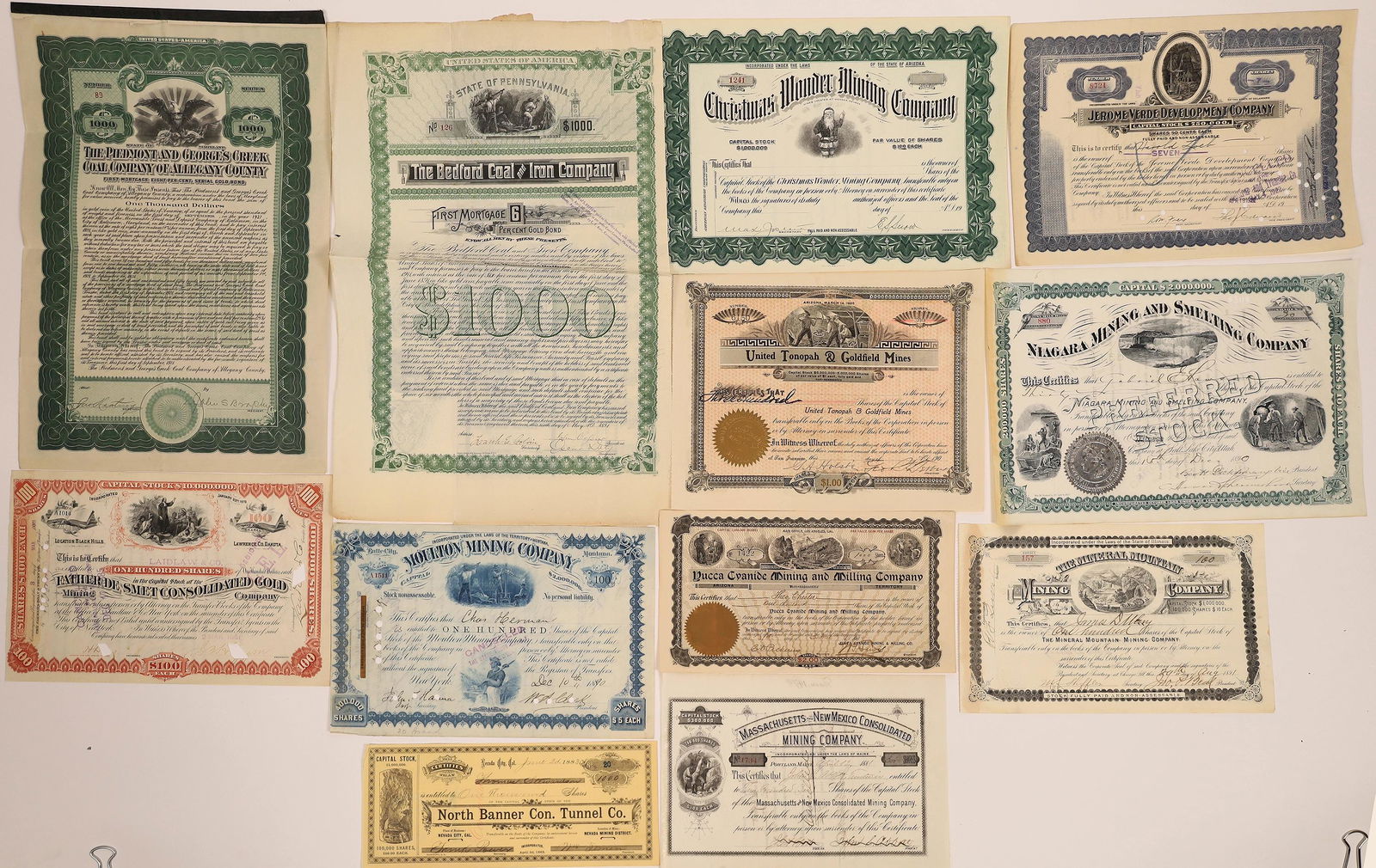 United States Mining Stock Certificate Collection