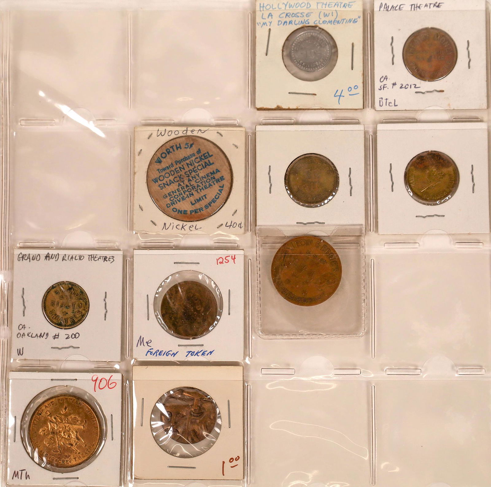 Various Merchandise And Theatre Tokens (10) [131117]