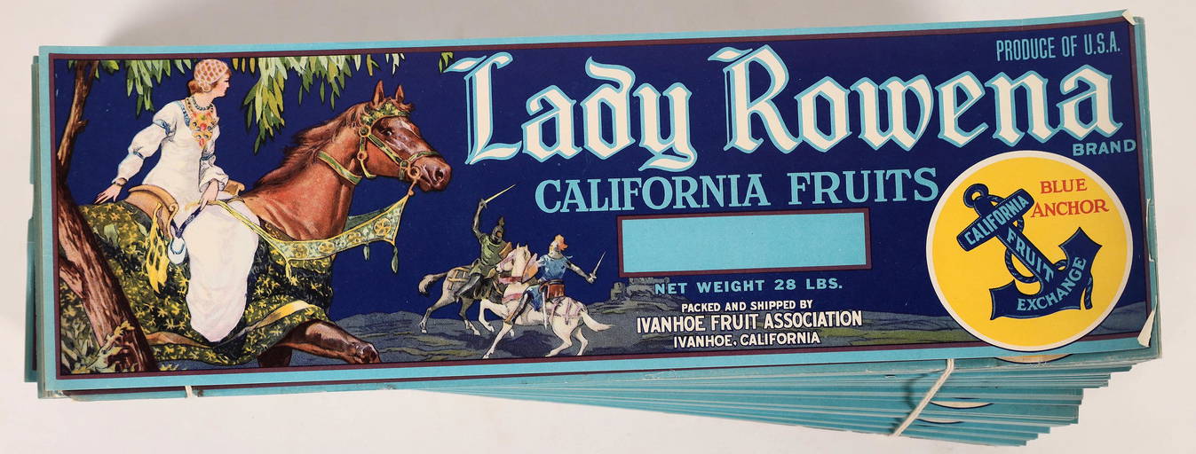 Lady Rowena California Fruits Crate Labels ~1000 [166460]
