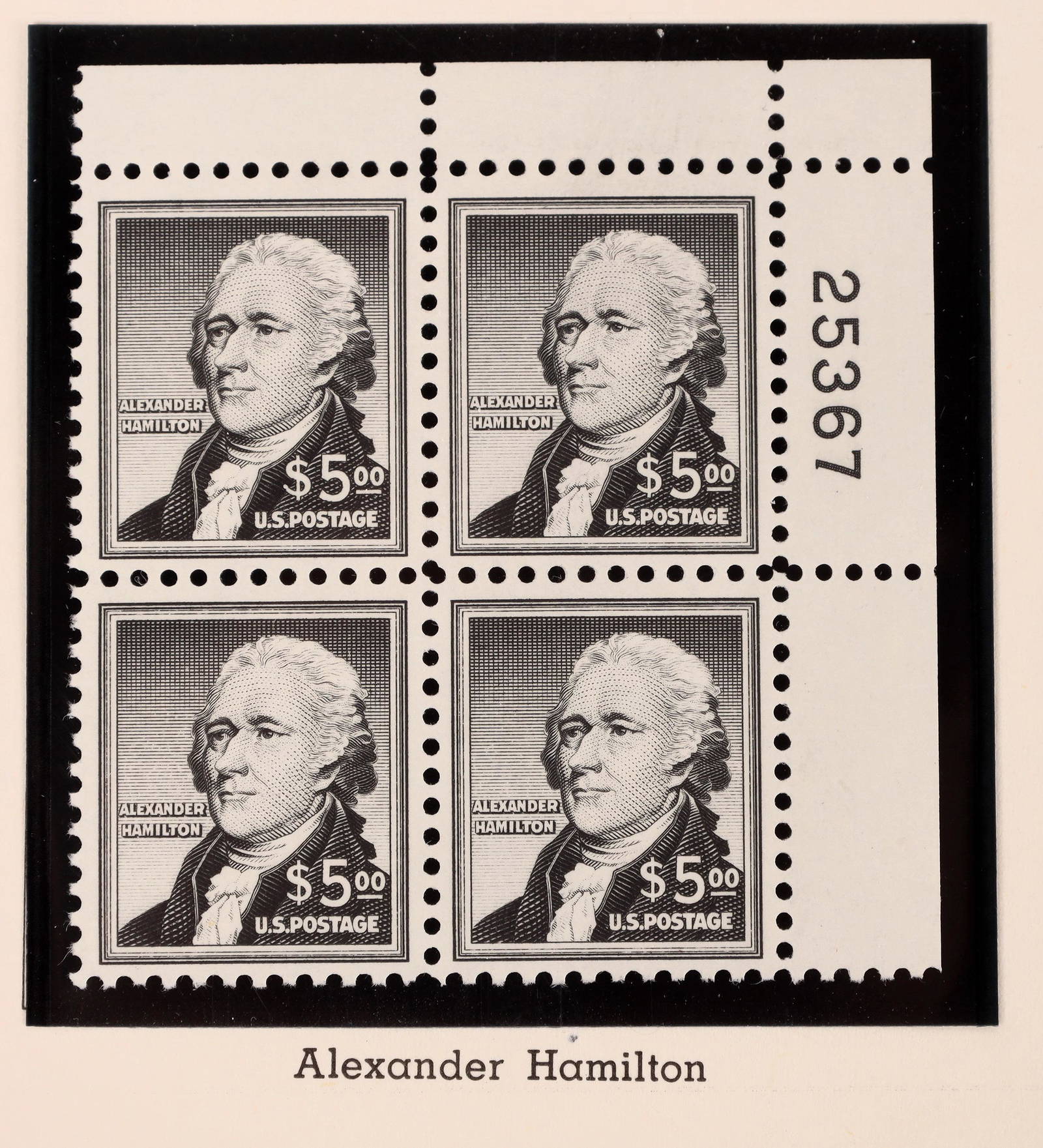 Regular Series Of 1954 Plate Blocks With Exemplary $5 Block [163797 ...