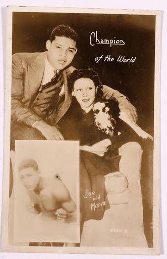 Joe Louis And Marva W/boxing Photo Real Photo Post Card [166351]