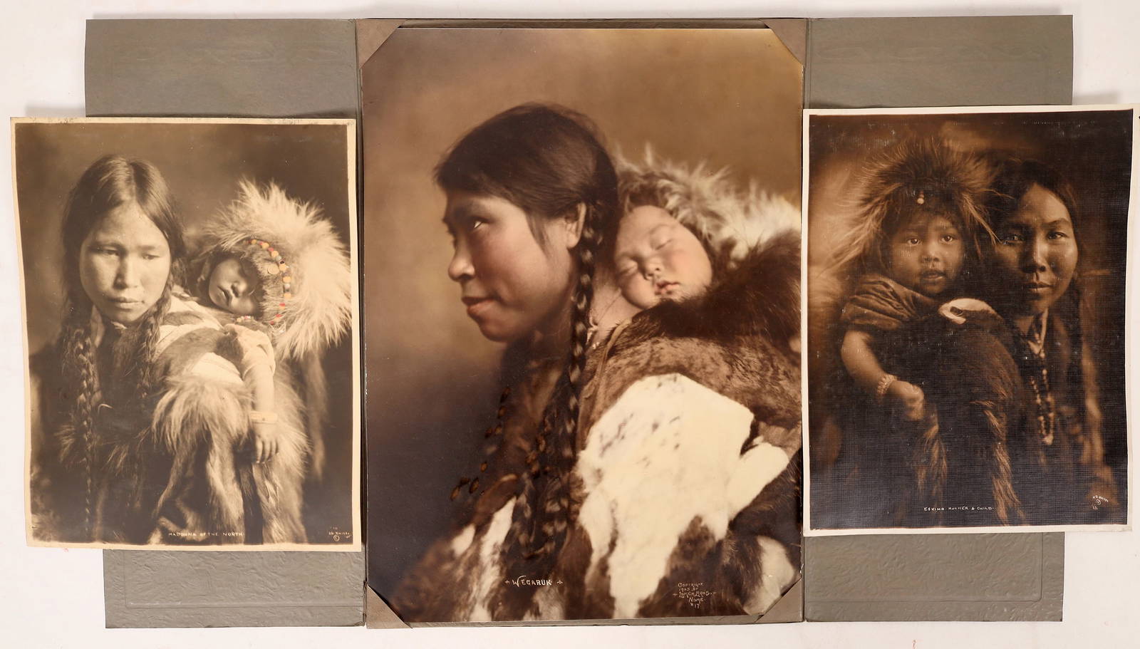 Eskimo Mother & Child Loman Bros Photographs (3) C1890 [171396] Auction
