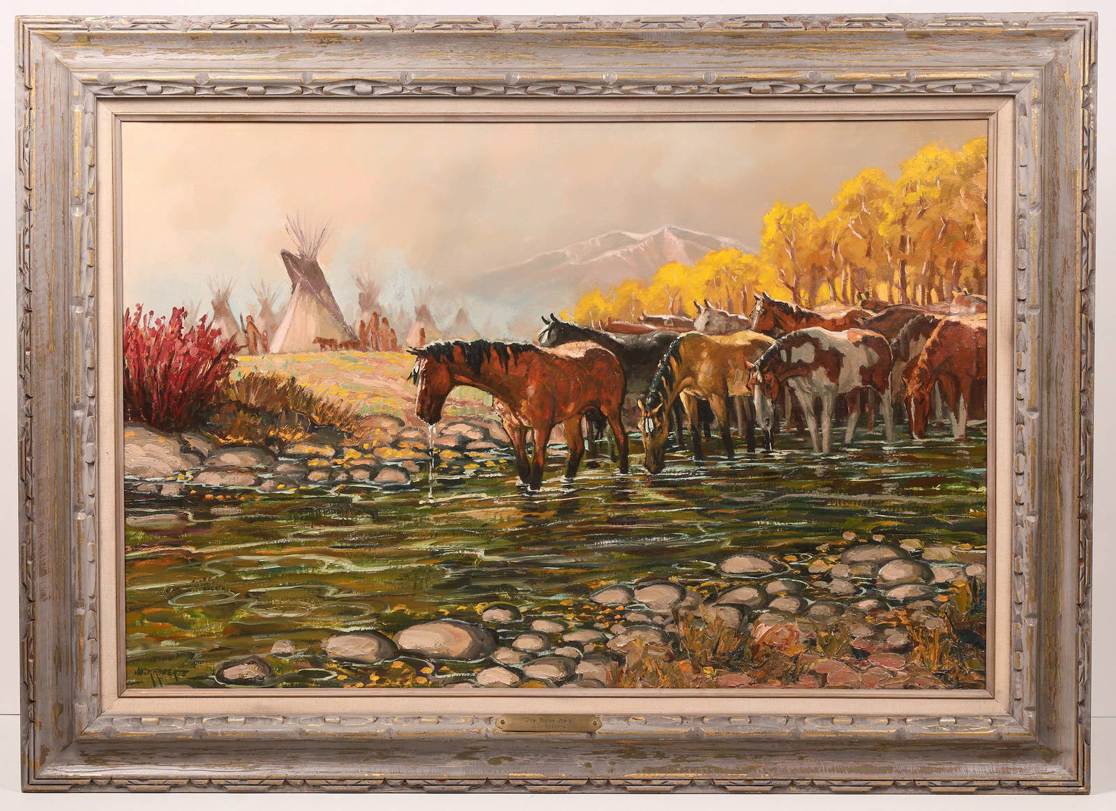 Jack Roberts Original Oil Painting "thehorse Herd" [178871] Auction