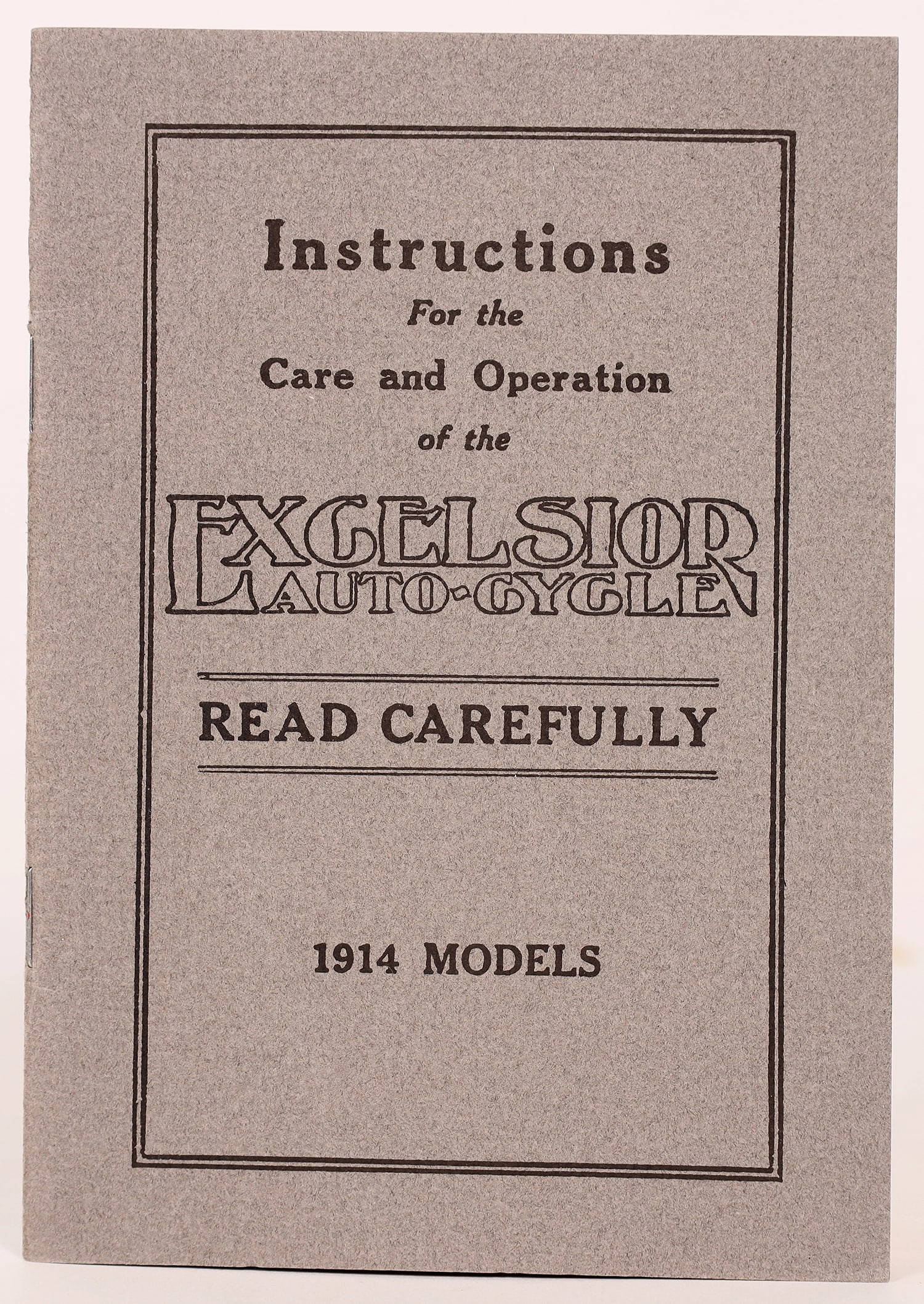 Instructions For The Care Of The Excelsior Auto-cycle 1914 Models ...