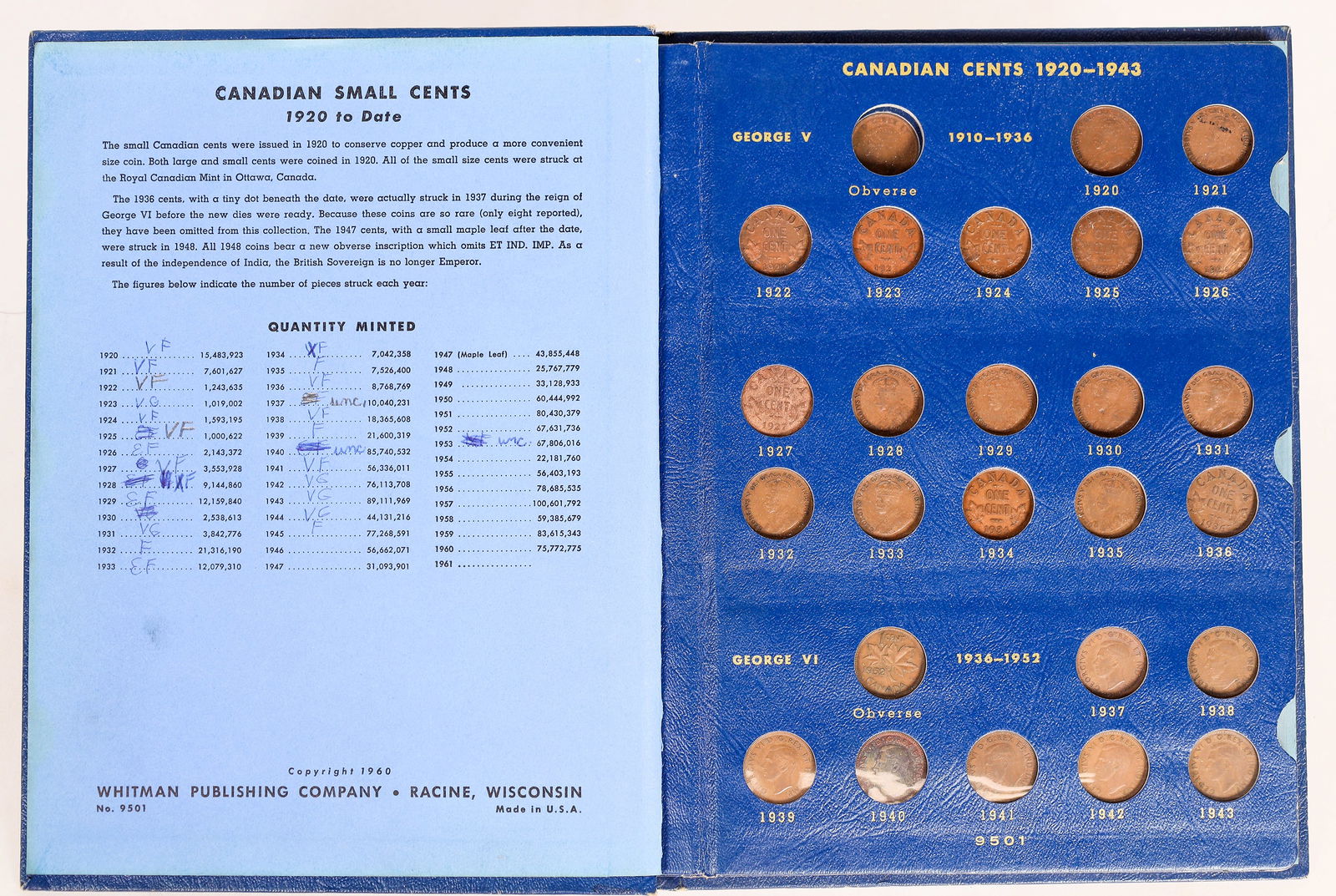 Canadian Small Cents Coin Album [179042] Auction