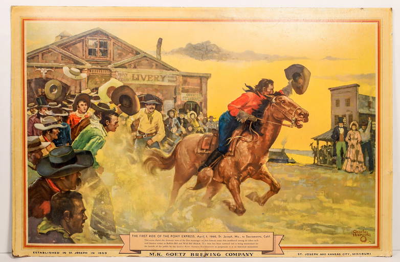 Pony Express Advertising Sign Goetz Brewing [179175]
