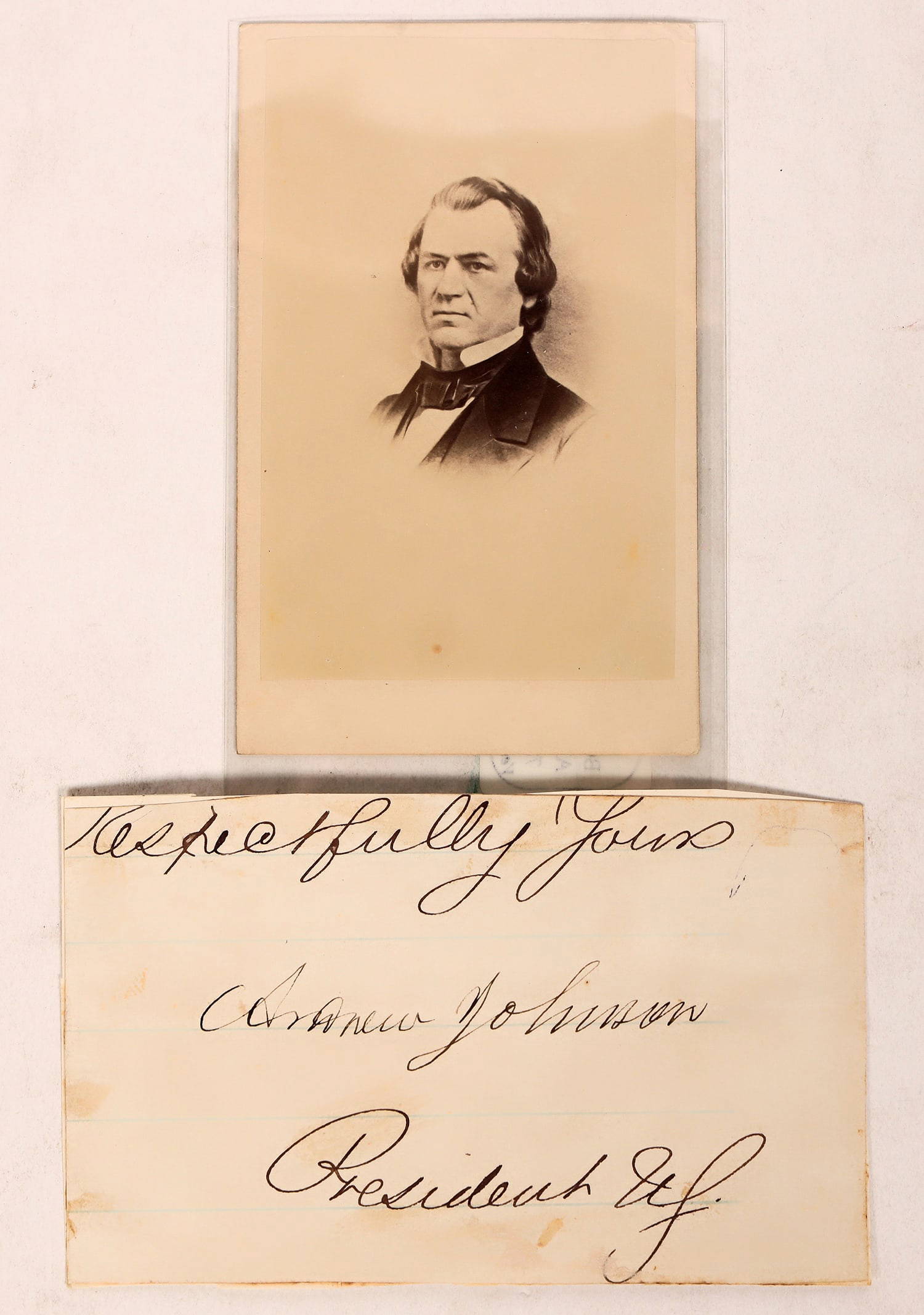 Lincoln: Andrew Johnson Autograph & Cdv [182025] Auction