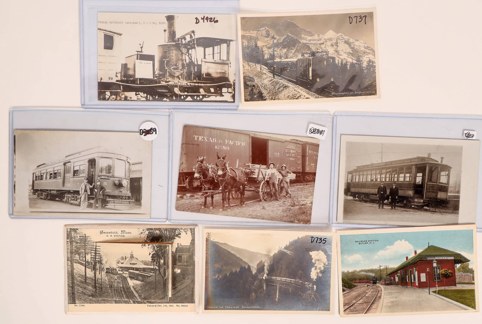 Train Postcards, 8,c. 1917 [184341] Auction