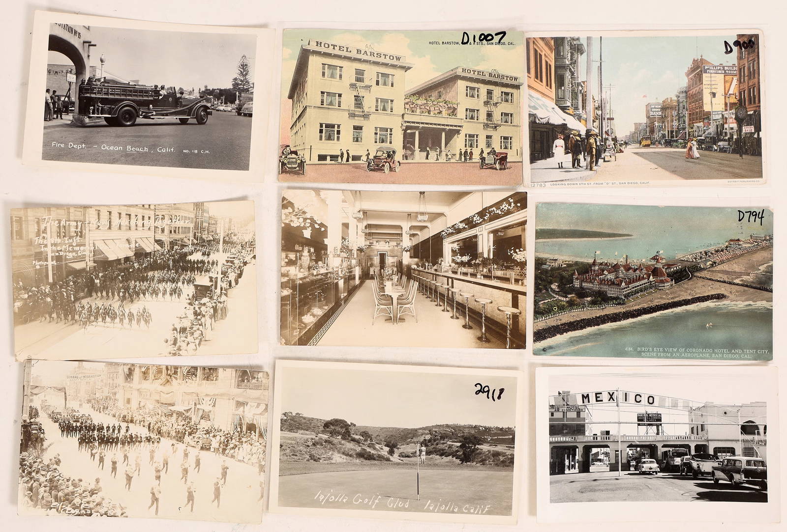 San Diego Postcards 1911-15 (9) [185998] Auction