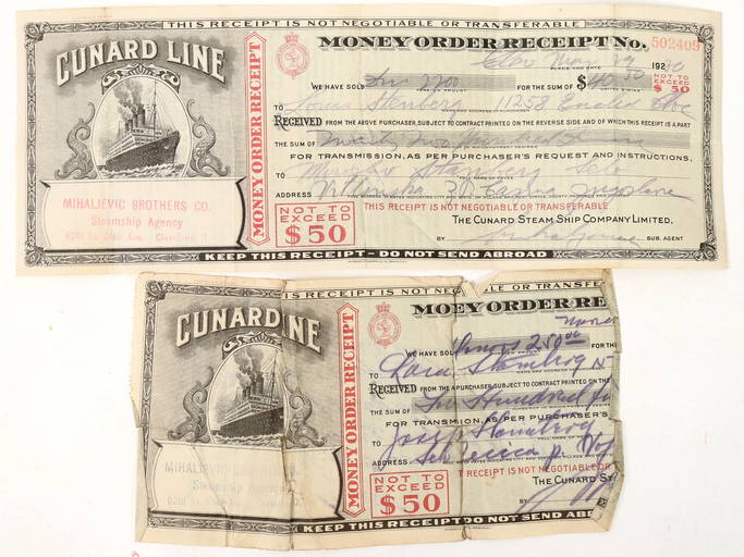 Cunard Line Money Order Receipt, Rare, 1930 [193709]