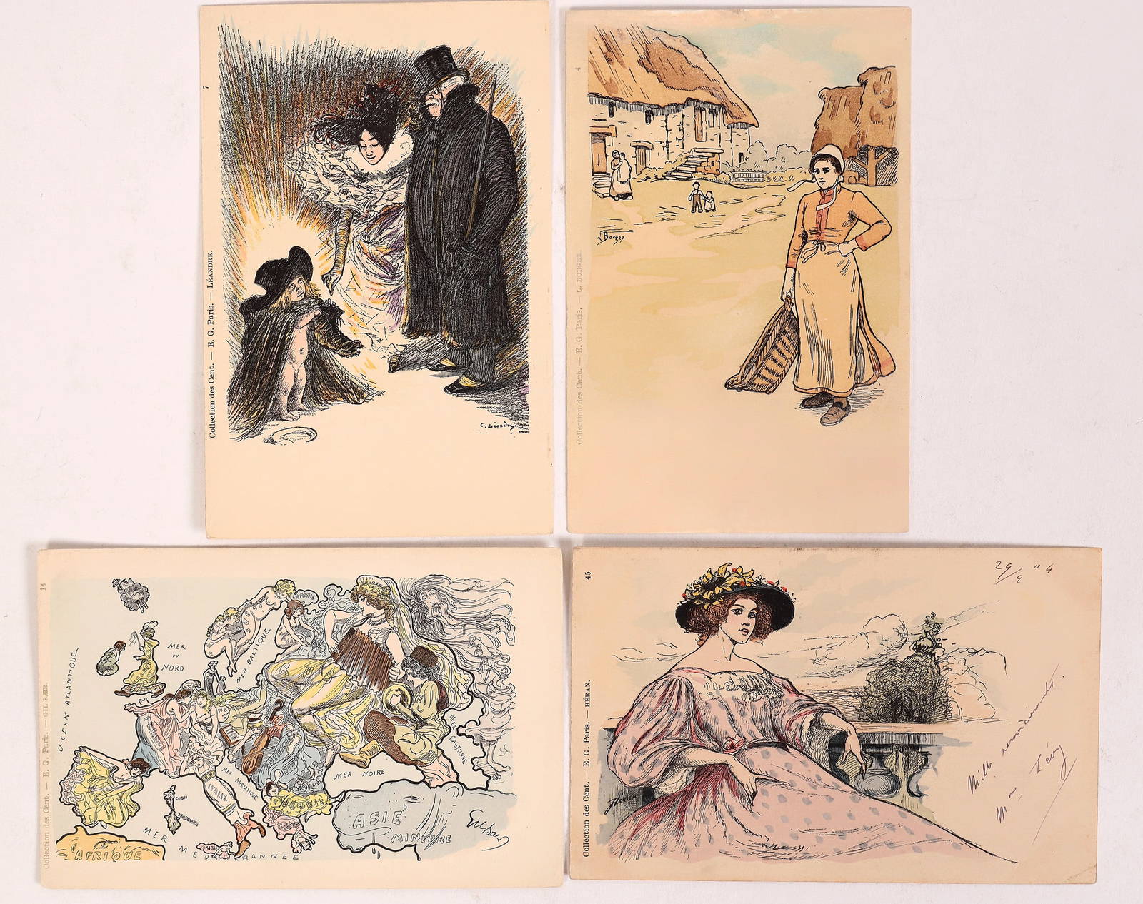 Art Nouveau - Collection Des Cent. Postcards 1904 (4) [186498] Auction