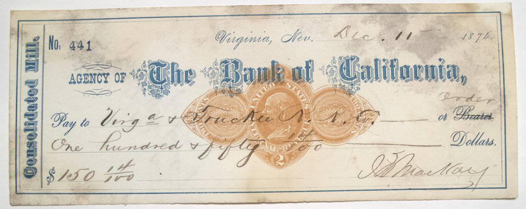 Agency Of The Bank Of California Check: Mackay,
