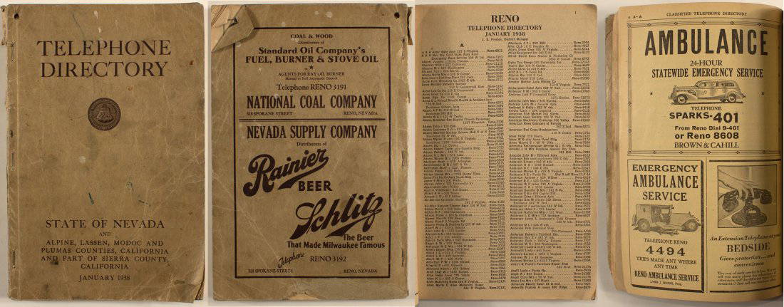 January 1938 Bell System State Of Nevada Telephone