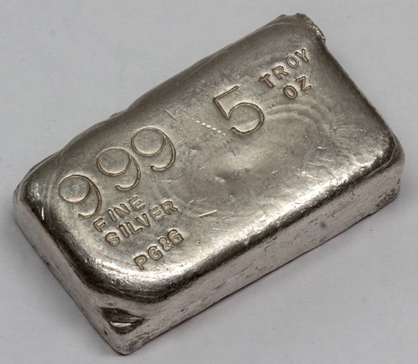Prospector's Gold & Gems Silver Ingot