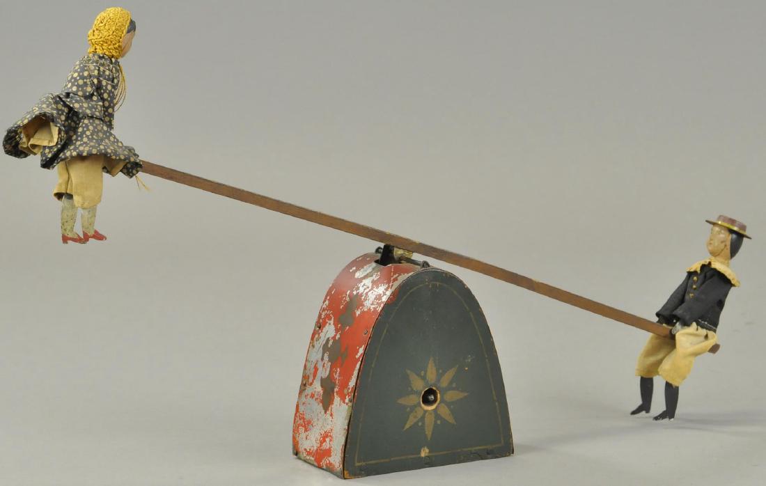 Ives Early Clockwork See Saw Toy