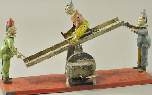 Hand Painted Tin Marklin Clockwork Battleship Toy