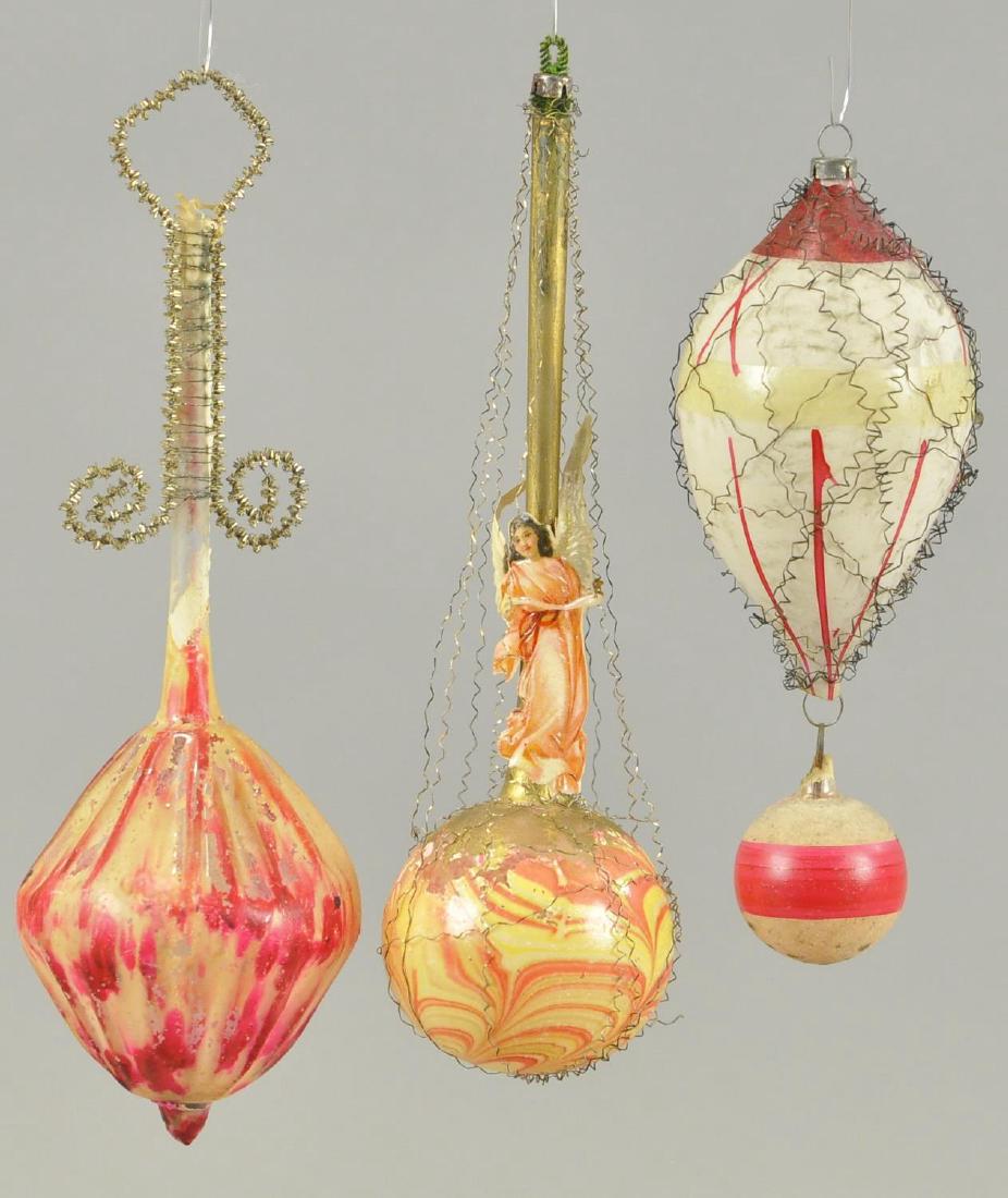 THREE VICTORIAN CHRISTMAS ORNAMENTS