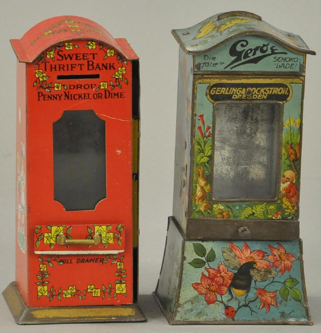 Pair Of Of Tin Vending Banks
