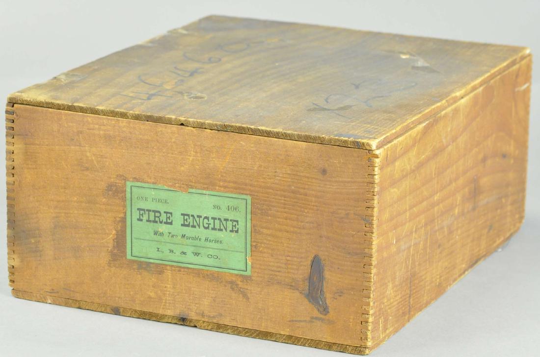 IVES FIRE ENGINE WOODEN BOX