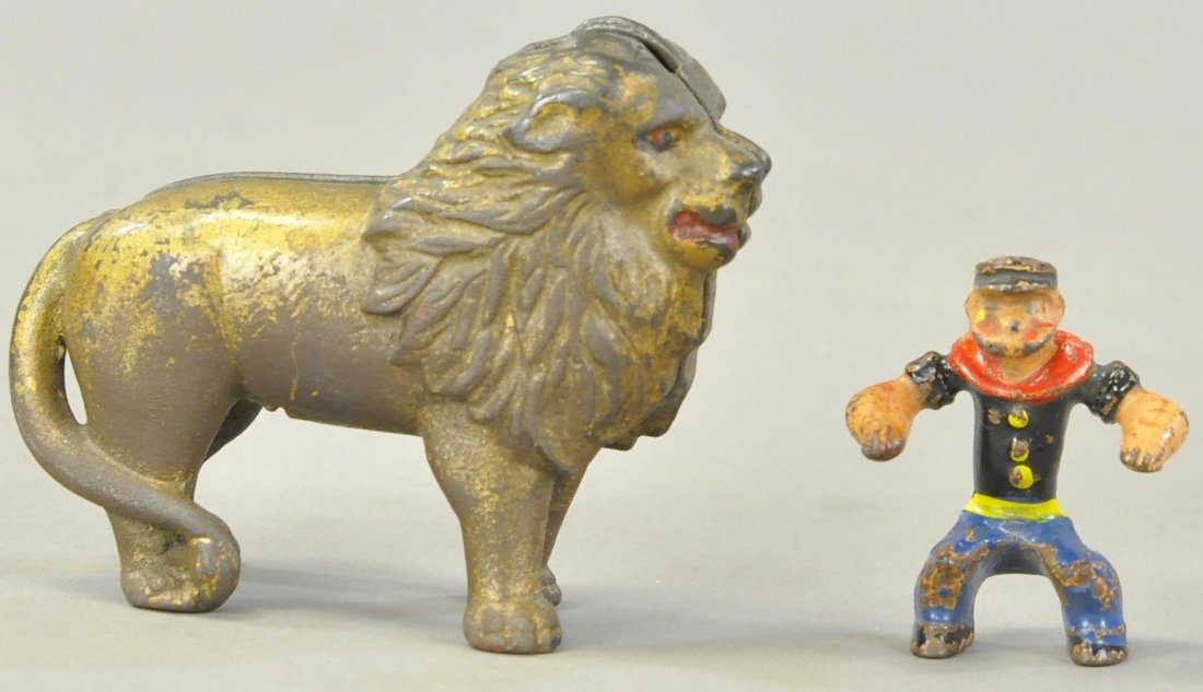 LION STILL BANK & POPEYE FIGURE - Jun 22, 2018 | Bertoia Auctions in NJ