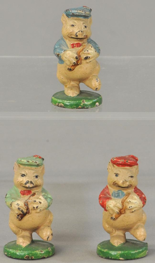 SET OF HUBLEY THREE LITTLE PIGS CARD HOLDERS