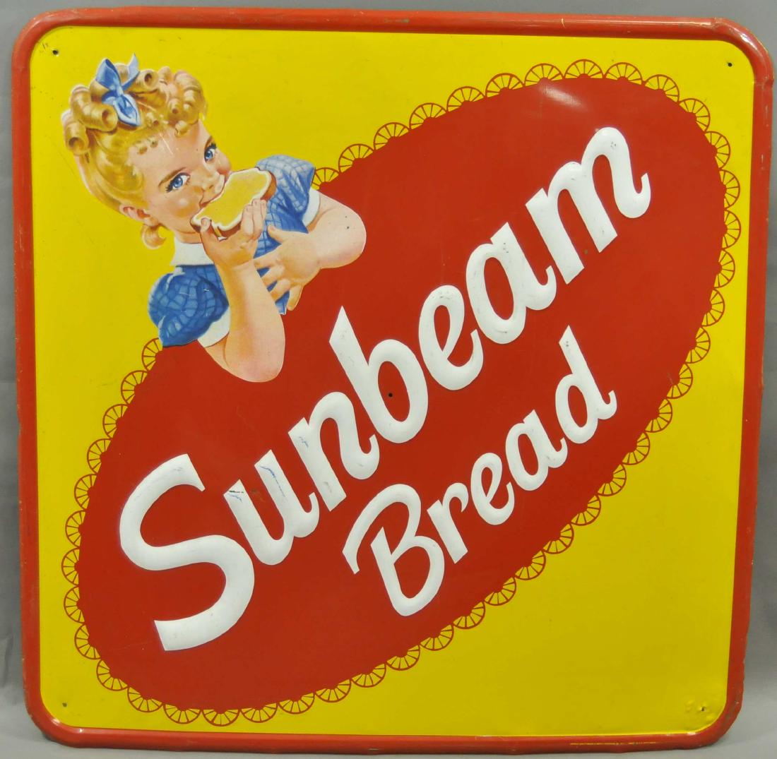 LARGE EMBOSSED SUNBEAM BREAD SIGN