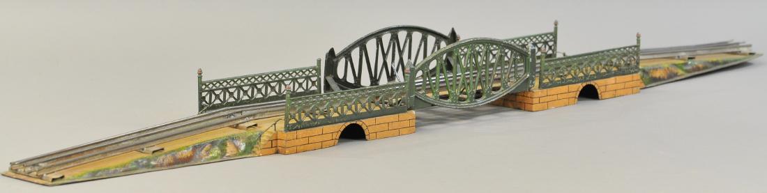 Rare Hand Painted Marklin 1 Gauge Clockwork Swing Bridge.