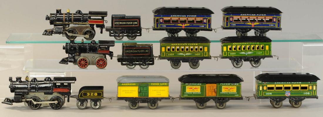 Three American Flyer Passenger Train Sets