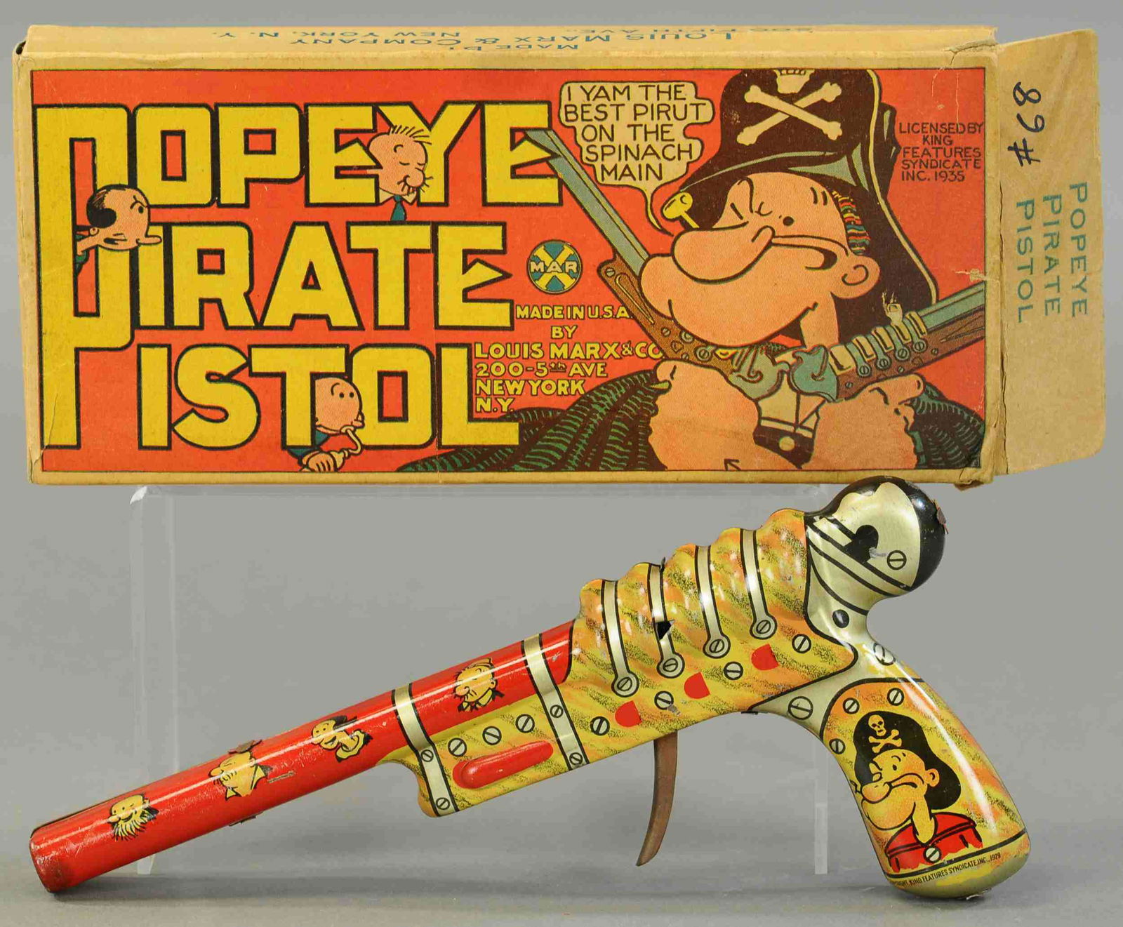 Boxed Marx Popeye Pirate Pistol