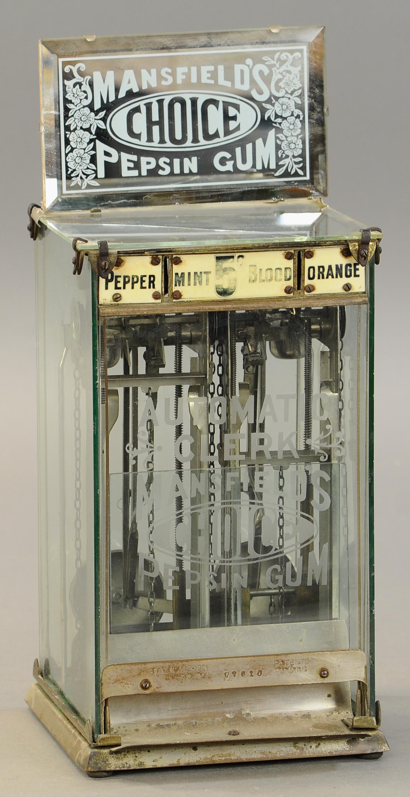 MANSFIELDS CHOICE PEPSIN GUM MACHINE - Nov 16, 2019 | Bertoia Auctions ...