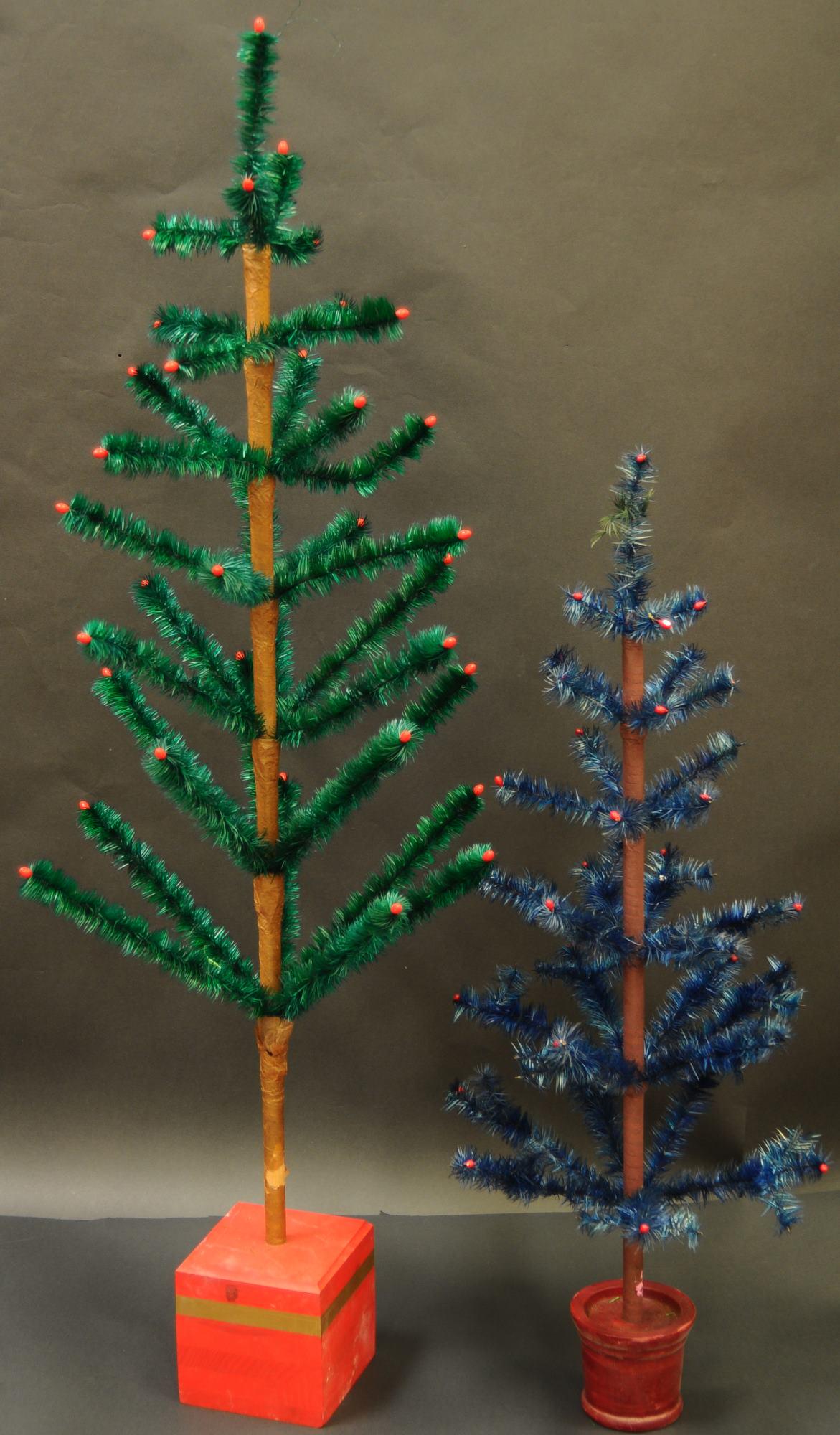 Two Recently Made Feather Trees