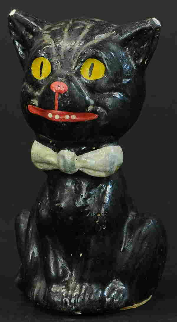 GRINNING BLACK CAT CANDY CONTAINER
