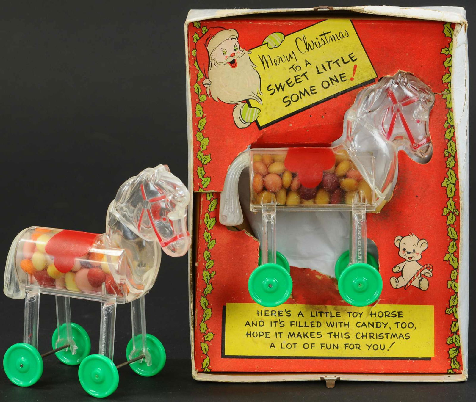 Pair Of Rosbro Trojan Horse Candy Container With B