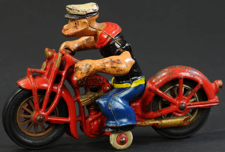 Hubley Popeye On Patrol Motorcycle