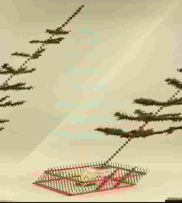 LARGE GERMAN FEATHER TREE & WOOD CHRISTMAS GARDEN