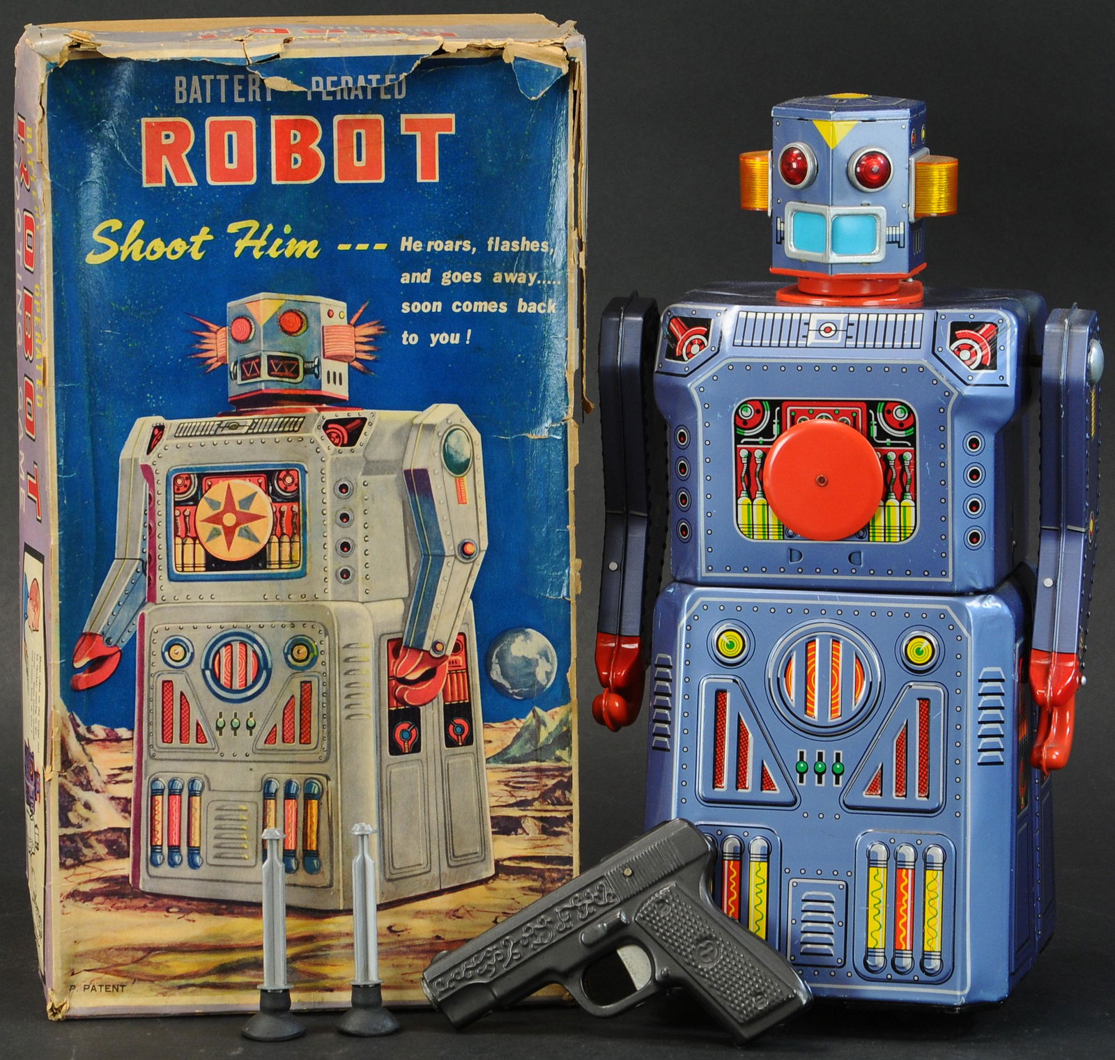 345. BOXED MASUDAYA TARGET ROBOT | Battery-operated, (#0345) on Mar 12 ...