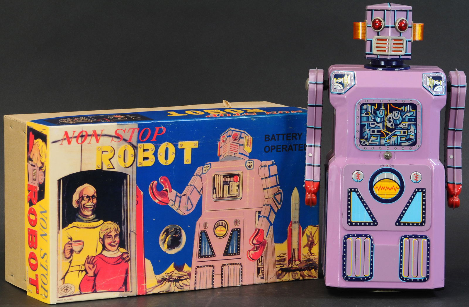 348. Masudaya Non Stop Lavender Robot