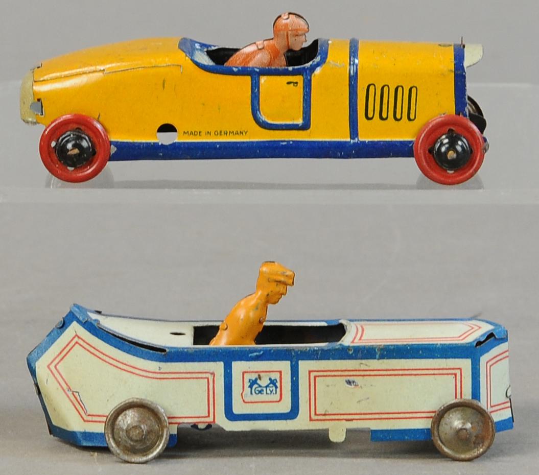 Two Small Racer Penny Toys