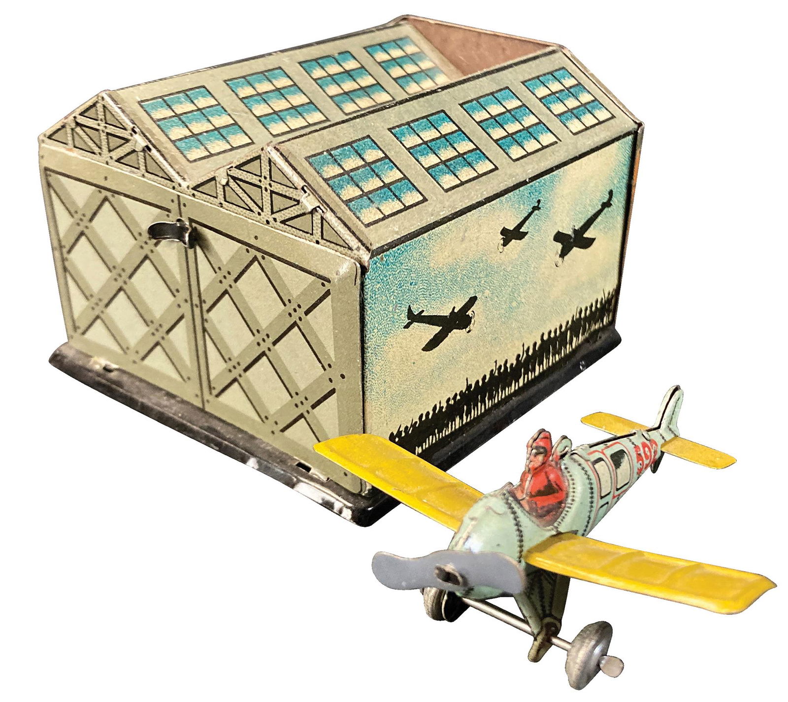 Distler Airplane & Hangar Penny Toy