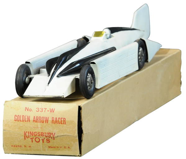 Boxed Kingsbury White Golden Arrow Racer