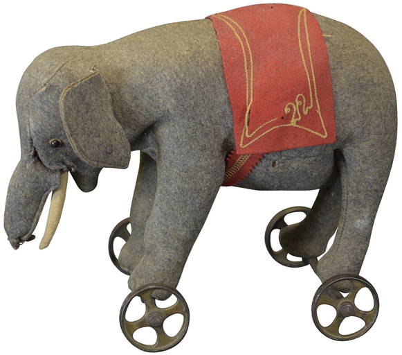 Early Steiff Elephant On Wheels