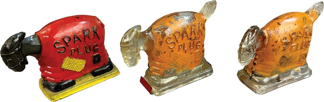 THREE SPARK PLUG GLASS CANDY CONTAINERS (#0432) on Feb 16, 2023 ...