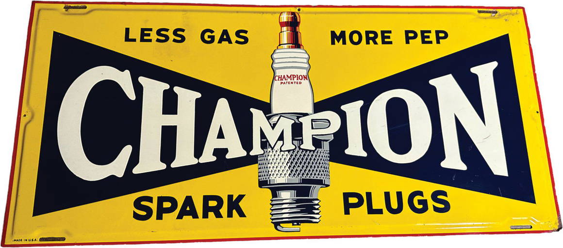 Champion Spark Plug Sign